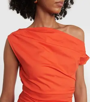 Staud Phare Draped Cotton Minidress - Red