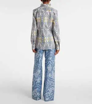 Etro Printed Cotton-blend Shirt - White