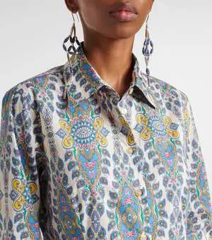 Etro Printed Cotton-blend Shirt - White