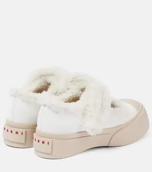 Marni Pablo Shearling-lined Leather Sneakers - White