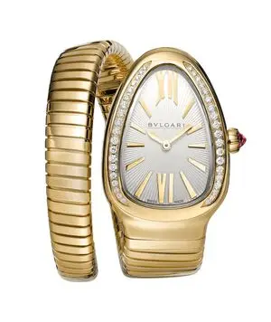 BVLGARI Serpenti Tubogas 18kt Yellow Gold Diamond Watch