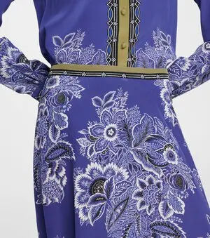 Etro Floral Silk Maxi Skirt - Blue