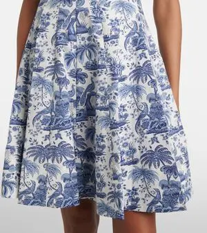 Staud Wells Floral Cotton Mini Dress - Blue