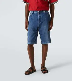 Dolce & Gabbana Logo Denim Bermuda Shorts