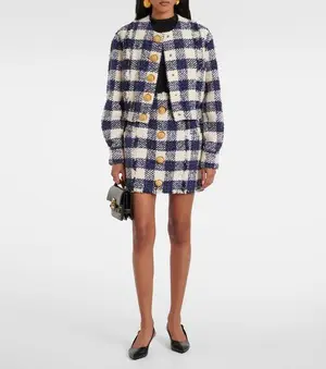 Balmain Checked Tweed Jacket