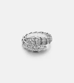 BVLGARI Serpenti Viper 18kt White Gold Diamond Ring - Silver
