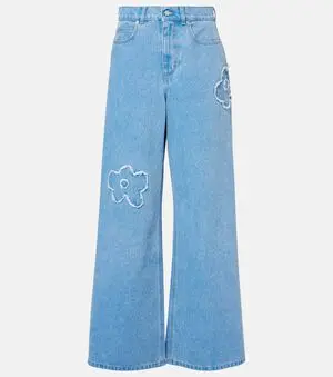 Marni Patch-appliqué Wide-leg Jeans