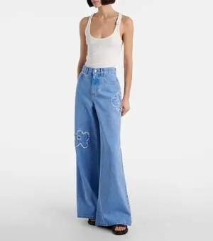 Marni Patch-appliqué Wide-leg Jeans