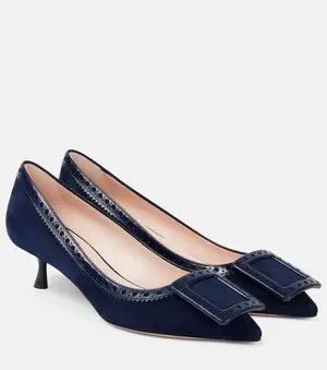 ROGER VIVIER Vin In The City 45 Suede Pumps - Blue