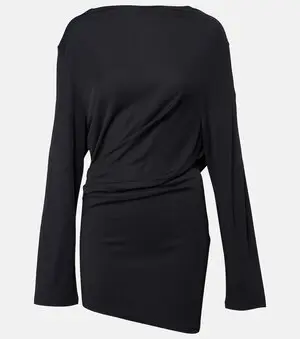 Jacquemus Croisière Draped Jersey Minidress - Black