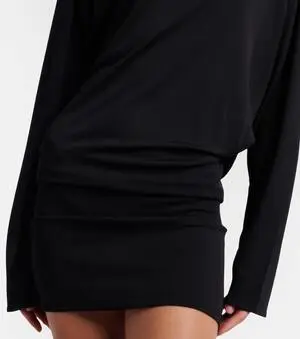 Jacquemus Croisière Draped Jersey Minidress - Black