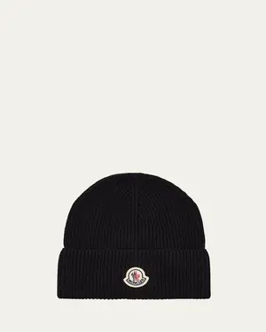 Moncler Ribbed Beanie - Black