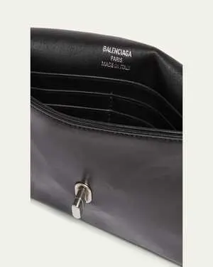 Balenciaga Bb Soft Leather Phone Wallet On Chain
