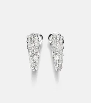 BVLGARI Serpenti Viper 18kt White Gold Diamond Hoop Earrings - Silver