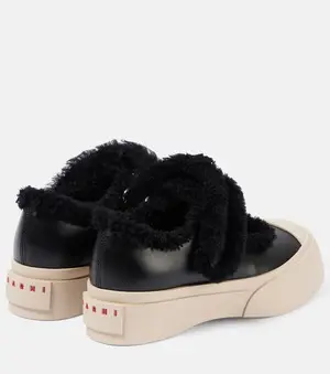 Marni Pablo Shearling-lined Leather Sneakers - Black