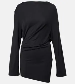 Jacquemus Croisiere Draped Jersey Minidress - Black