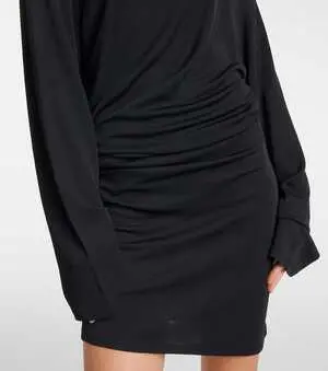 Jacquemus Croisiere Draped Jersey Minidress - Black
