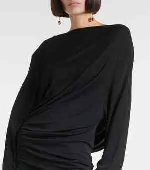 Jacquemus Croisiere Draped Jersey Minidress - Black