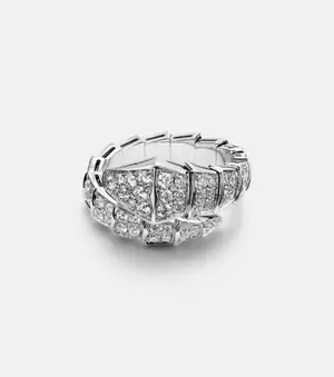BVLGARI Serpenti Viper 18kt White Gold Diamond Ring - Silver