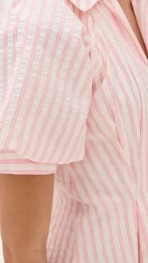 English Factory Seersucker Striped Midi Dress