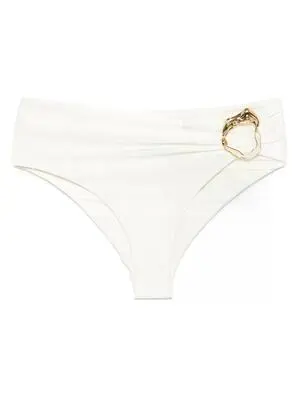 PatBO Metallic-stone Jersey Bikini Bottoms - White