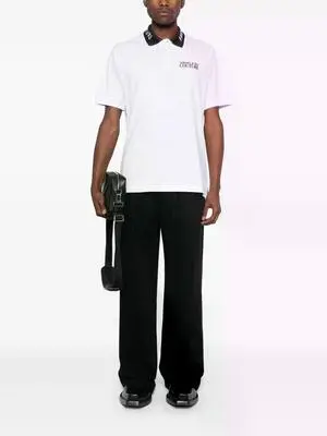 Versace Logobrush-collar Polo Shirt