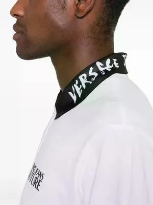 Versace Logobrush-collar Polo Shirt