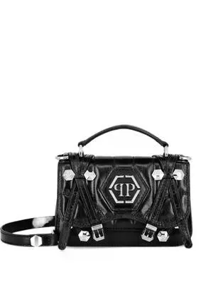 Philipp Plein Small Hexagon Leather Tote Bag - Black