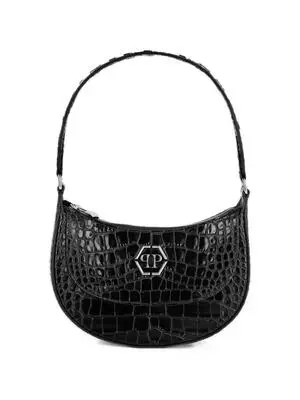 Philipp Plein Galaxy Crocodile-embossed Tote - Black