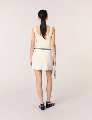 Maje Cotton Short Skirt With Braided Trim