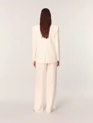 Maje Viscose Suit Jacket - Ecru