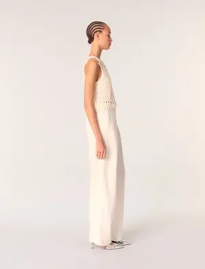 Maje Wide-leg Suit Trousers With Pleated Front
