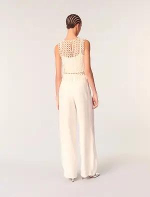 Maje Wide-leg Suit Trousers With Pleated Front