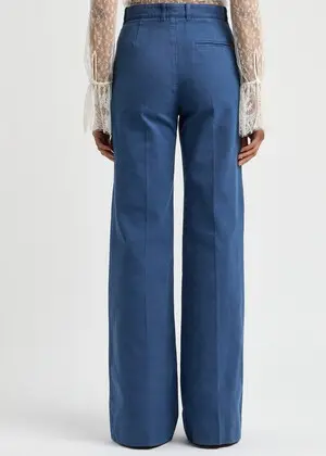 Chloé Flared Cotton-canvas Trousers