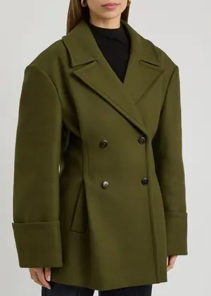 Remain Birger Christensen Double-breasted Wool-blend Pea Coat