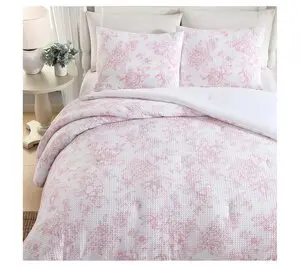 Laura Ashley Delphine Waffle King Comforter Sha M Set