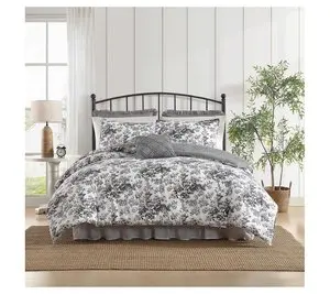 Laura Ashley Toile Delight Grey Twin Comforter Ham Set - One-color