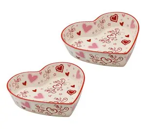TEMP-TATIONS Seasonal Set Of 2 Figural Pie Plat Es - One-color