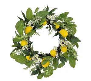 PULEO INTERNATIONAL 24' Artificial Daisy Floral Spring Wreath - One-color