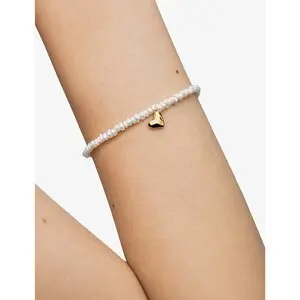 Monica Vinader Heart Mini Pearl Bracelet - Gold