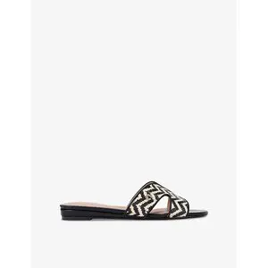 Carvela Gala Capri Raffia Mule Sandals - Black/comb