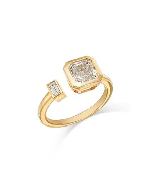 Bloomingdale'S 2.05ctw Lab Grown Asscher And Emerald Cut Diamond Ring - Gold
