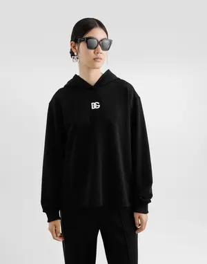 Dolce & Gabbana Jersey Hoodie With Dg Embroidery