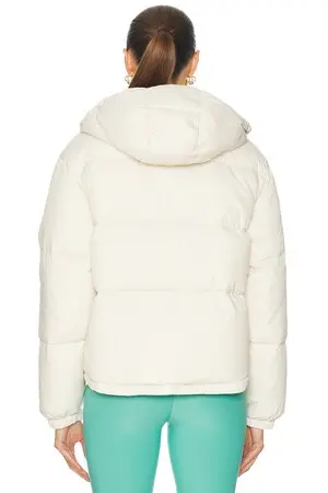 SPORTY & RICH Running Hooded Down Jacket - Cream