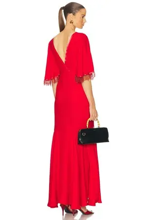BODE Beaded Claret Gown - Red