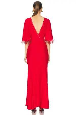 BODE Beaded Claret Gown - Red