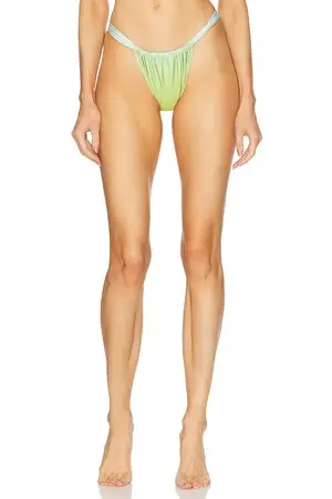 Solid & Striped The Ellery Bikini Bottom - Sky & Chartreuse Ombre