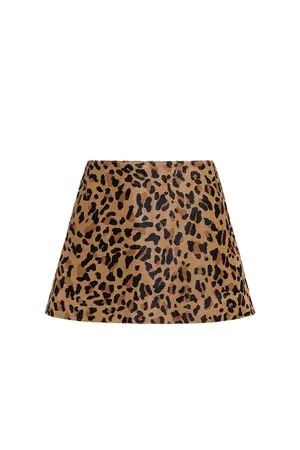 Alaïa ALAÏA Leopard Print Mini Skirt Brun Sepia