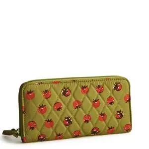 VERA BRADLEY Continental Wallet In Tiny Tomatoes Palm - Yellow