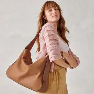VERA BRADLEY Tifton Hobo Tote Bag - Brown